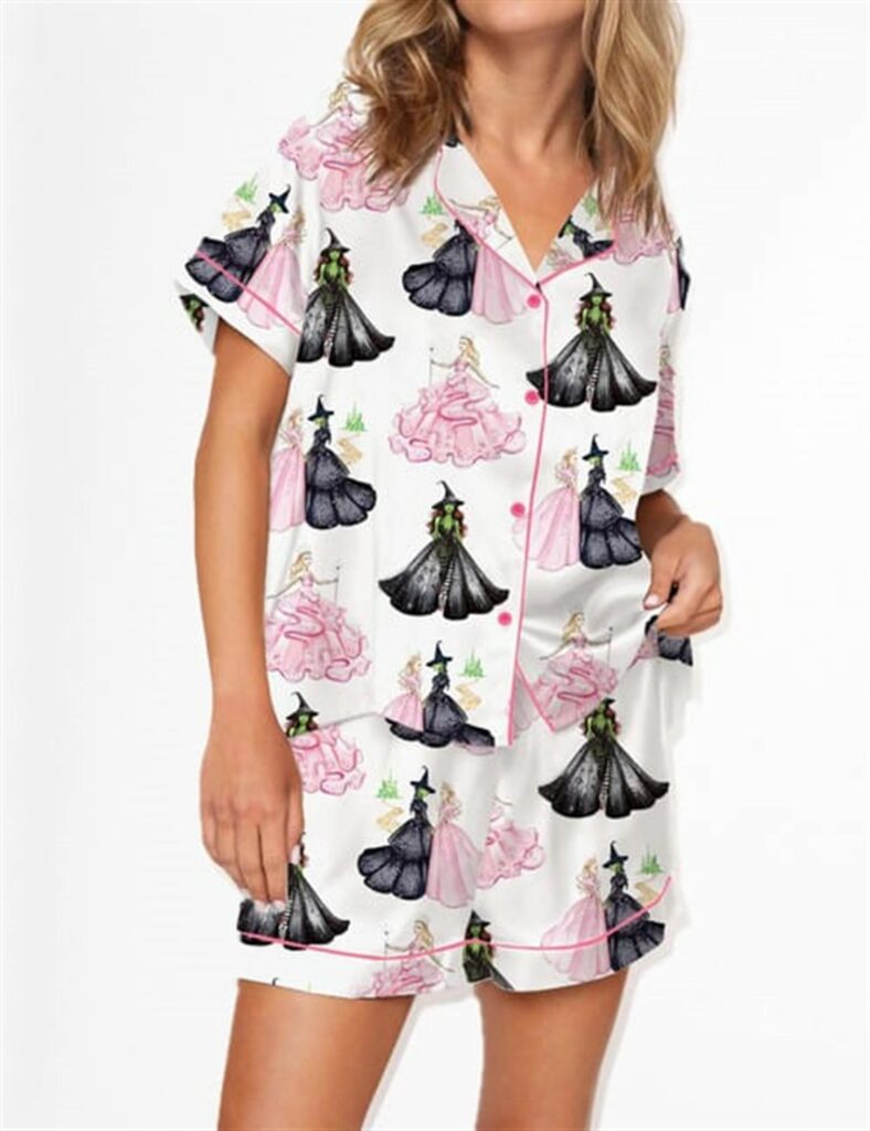Wicked Print Satin Pajama Set Zerelam